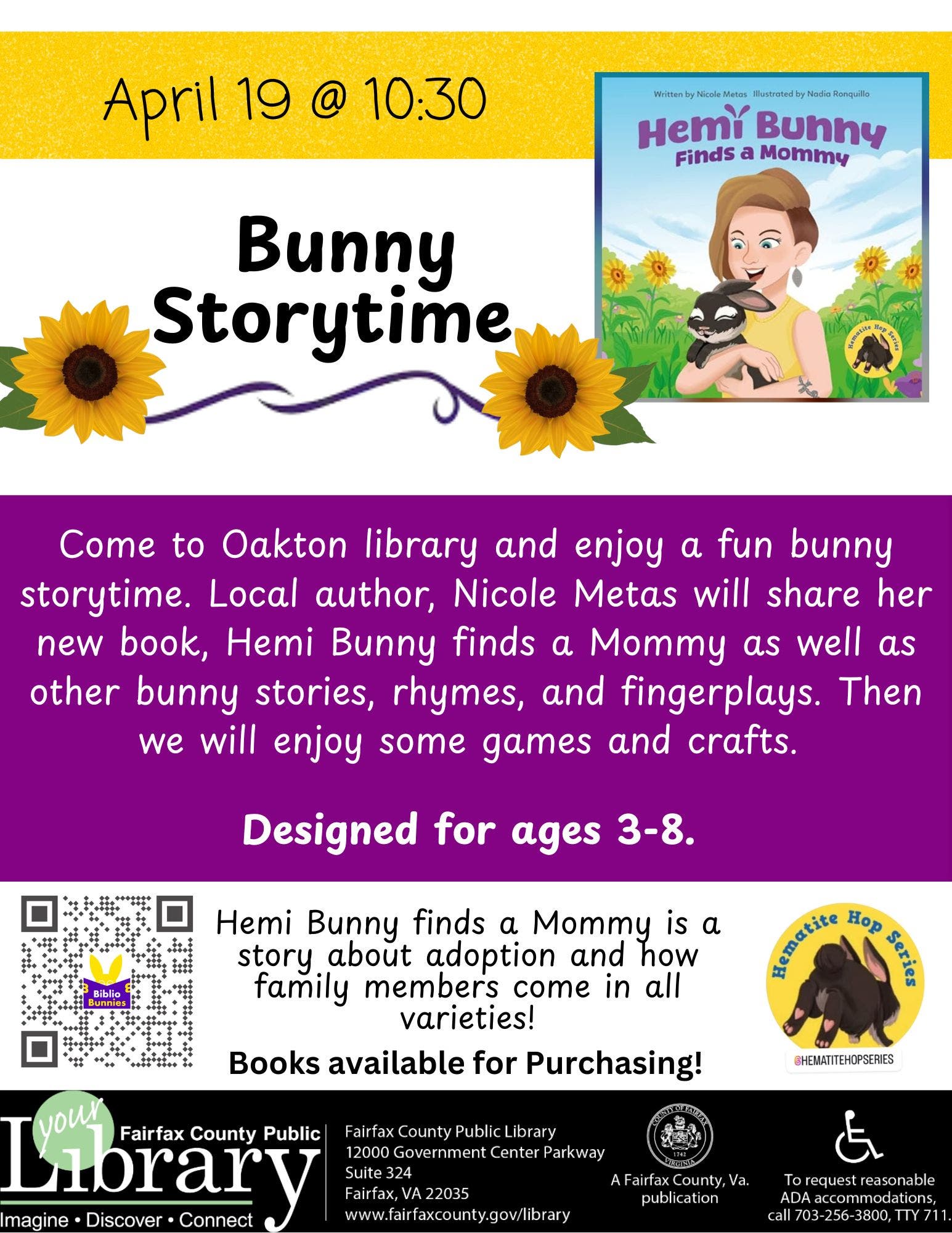 Apr 19 | Bunny Storytime! | Oakton, VA Patch