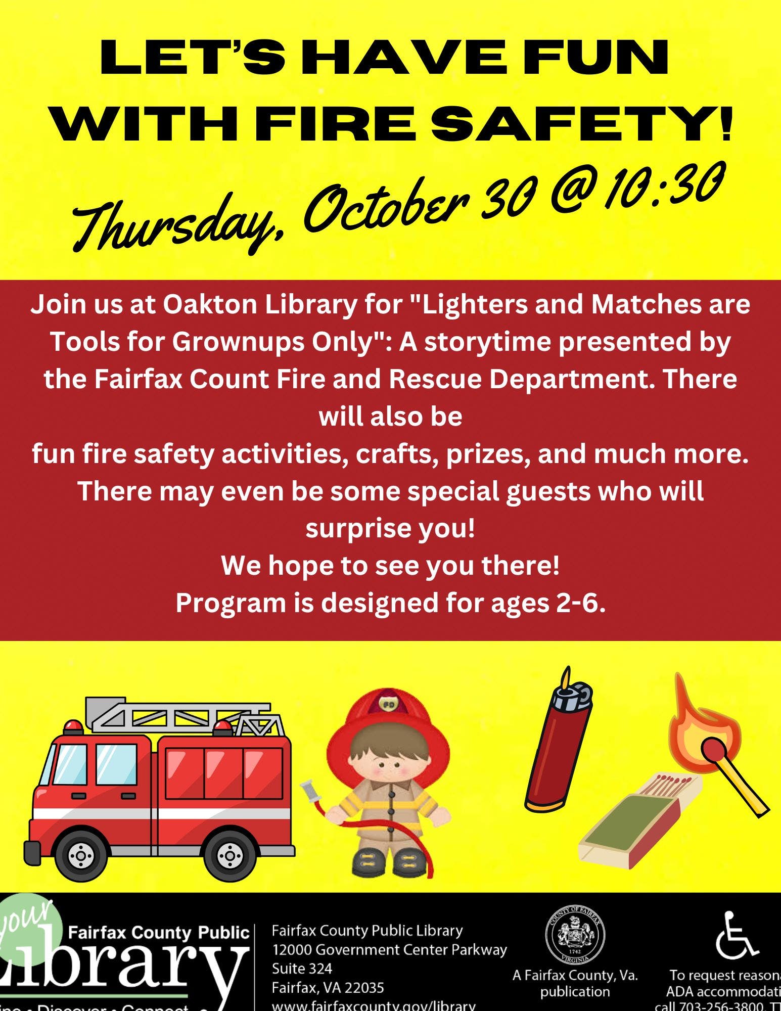 Oct 30 | Preschool Fire Safety Storytime | Oakton, VA Patch