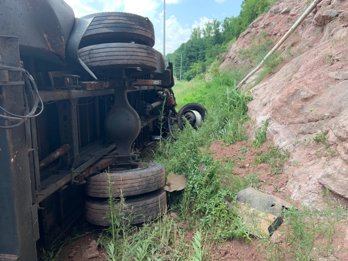 Truck Rolls Over, Driver Extricated After Crash In Hamden | Hamden, CT ...