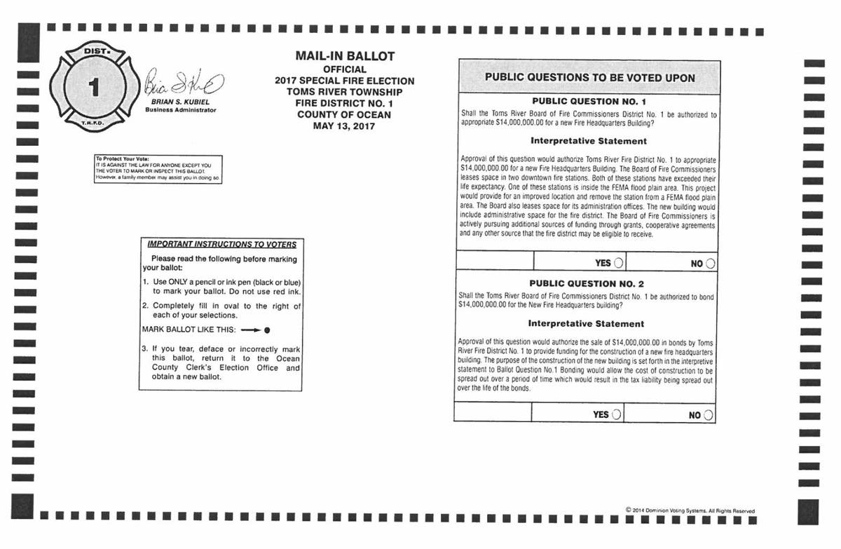Toms River Fire District 1 Special Election Saturday | Toms River, NJ Patch