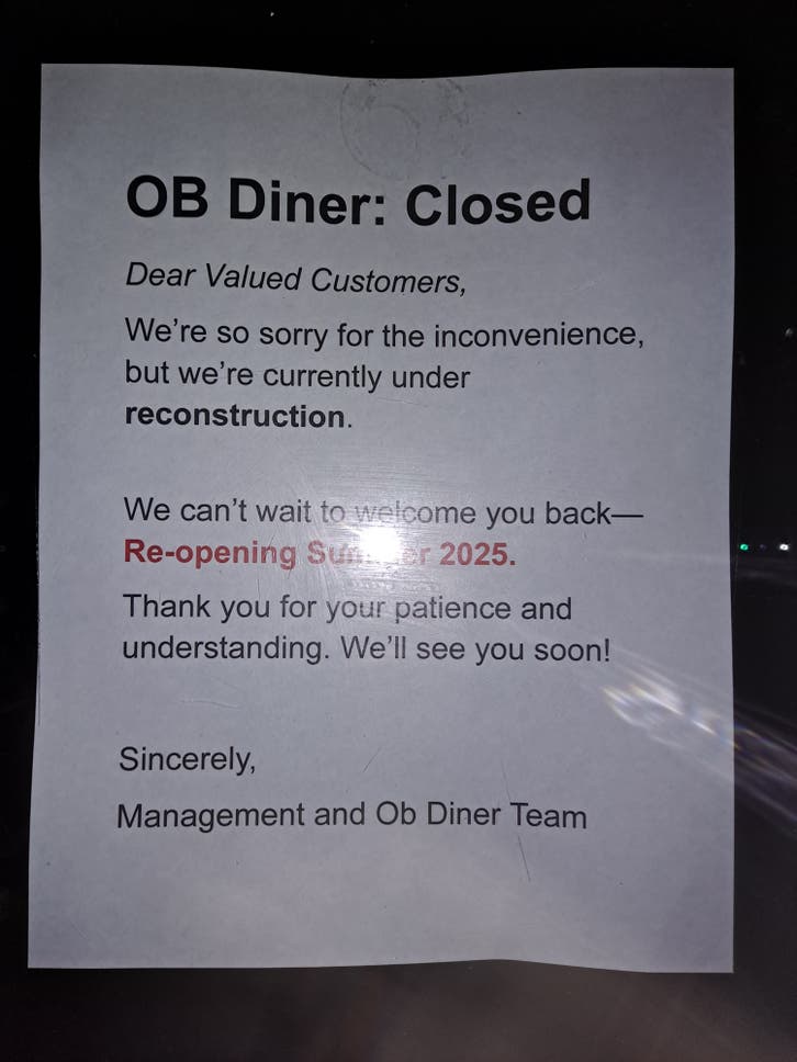 OB Diner Closes For Renovations | Point Pleasant, NJ Patch