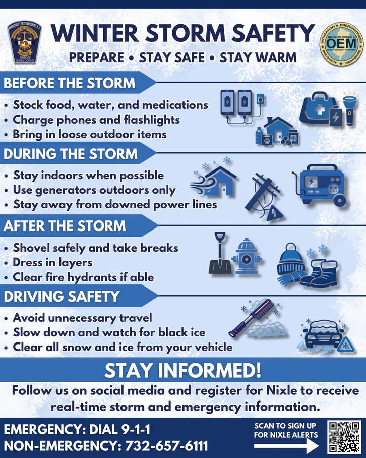 Manchester Gears Up For Storm, Issues Safety Reminders | Manchester, NJ ...
