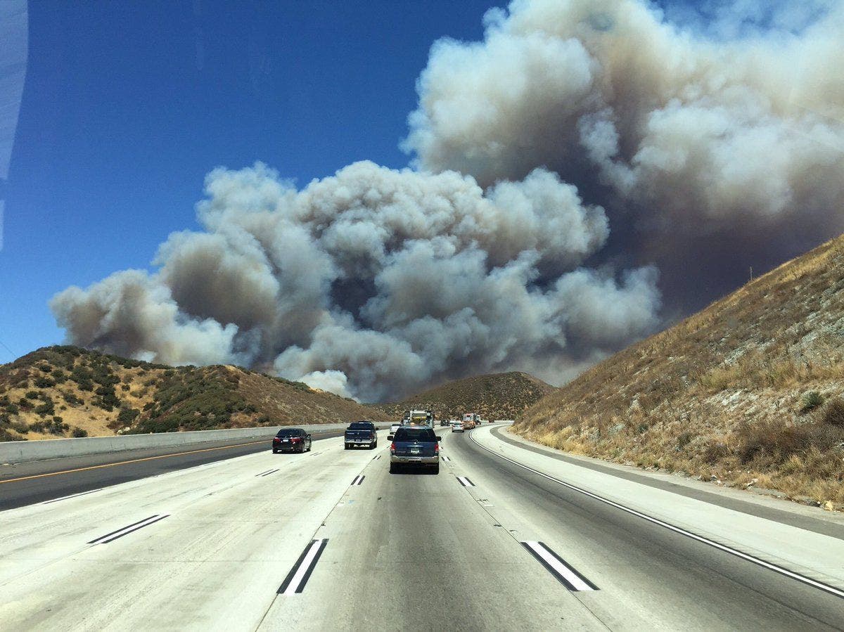 Blue Cut Fire Along I-15 Burns 18,000 Acres; Firefighters Briefly ...