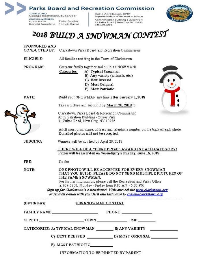 Town of Clarkstown 2018 Build a Snowman Contest | New City, NY Patch