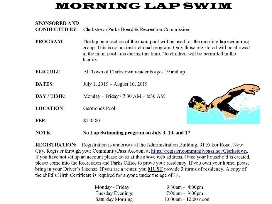 Town of Clarkstown's Morning Lap Swim 2019 | New City, NY Patch