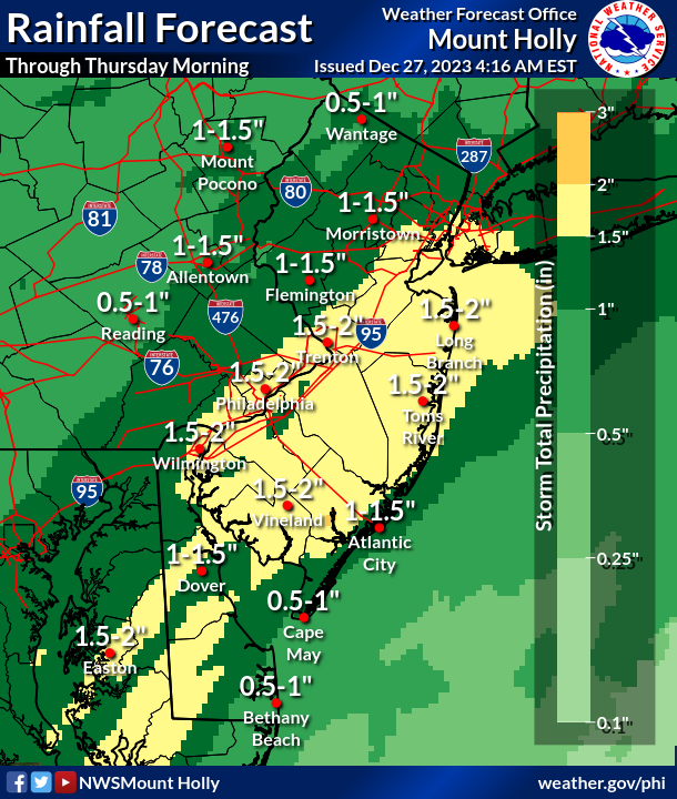 Updated Timing, Rainfall Totals For Eastern PA Storm | Across ...