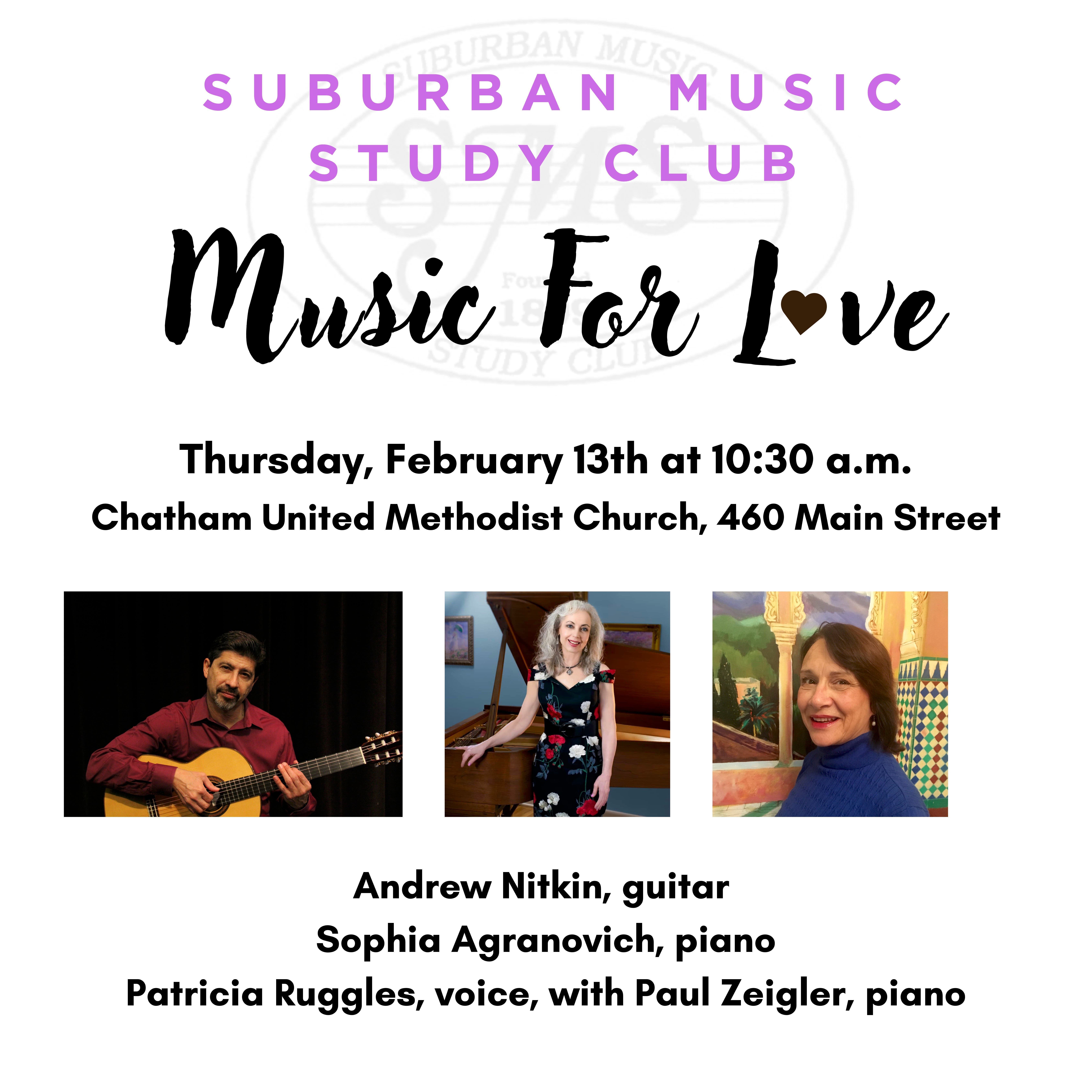 Feb 13 | Classical Music Recital: Music For Love | Chatham, NJ Patch