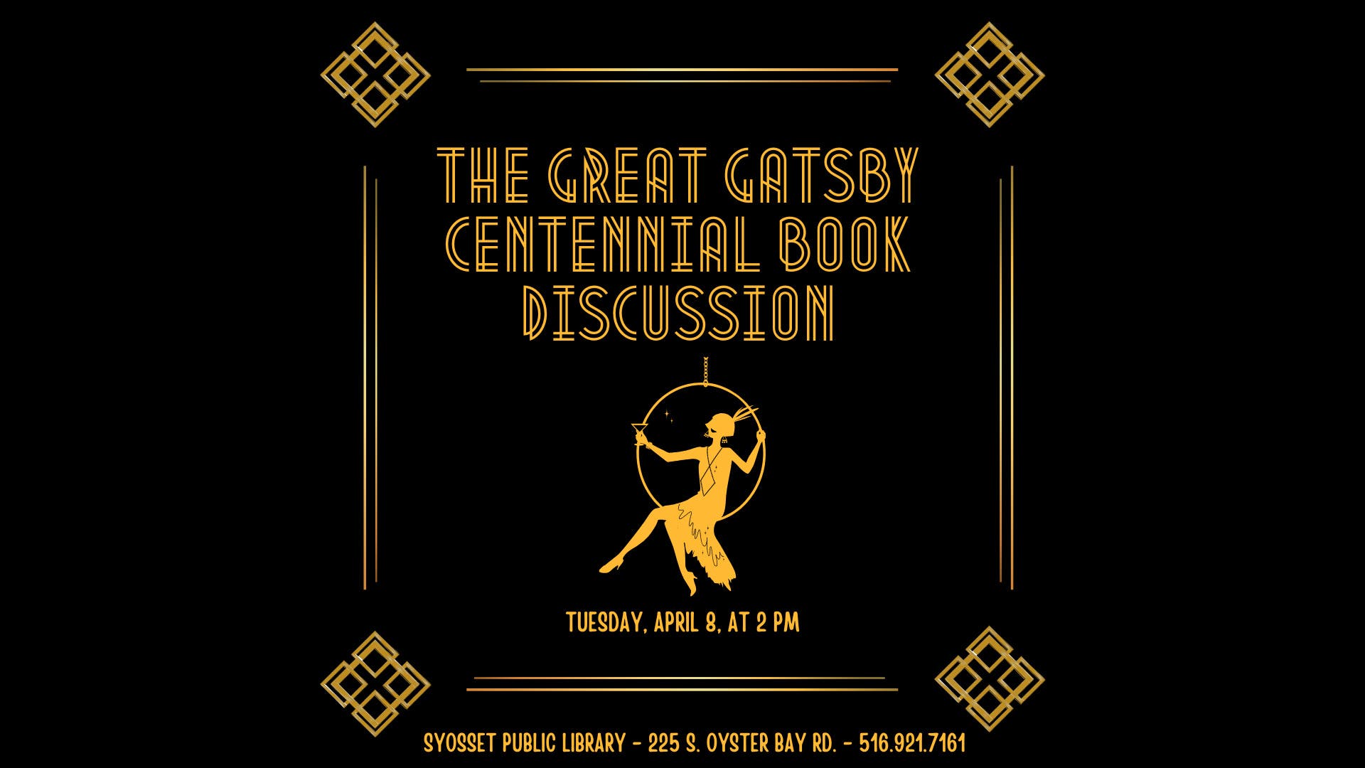 Apr 8 | The Great Gatsby Centennial Book Discussion | Syosset, NY Patch
