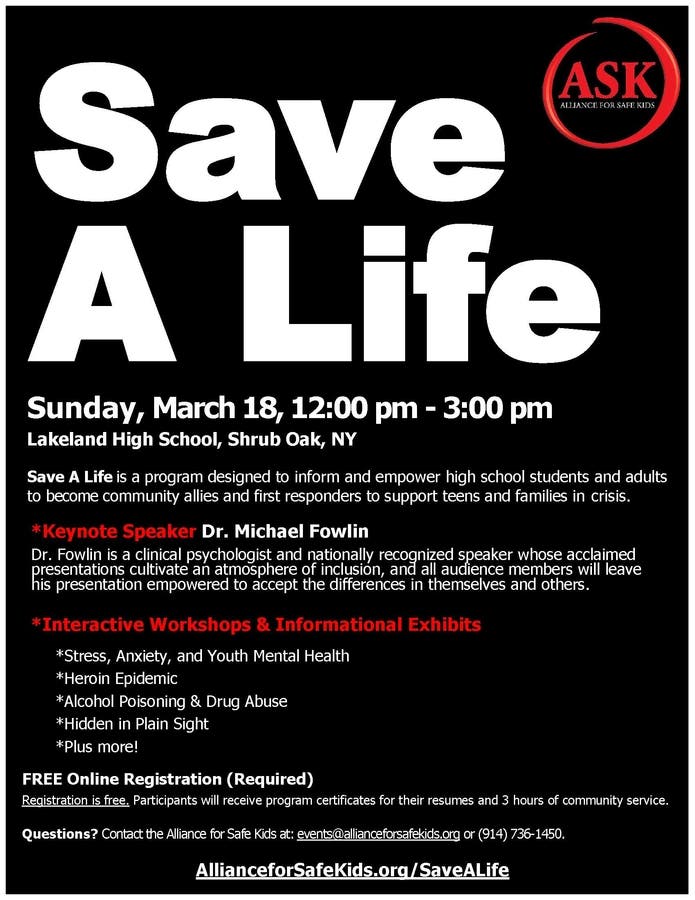Alliance for Safe Kids to Host 8th Annual Save A Life Forum | Yorktown ...