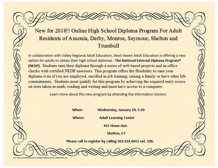 New for 2018 - Get your High School Diploma Online | Shelton, CT Patch