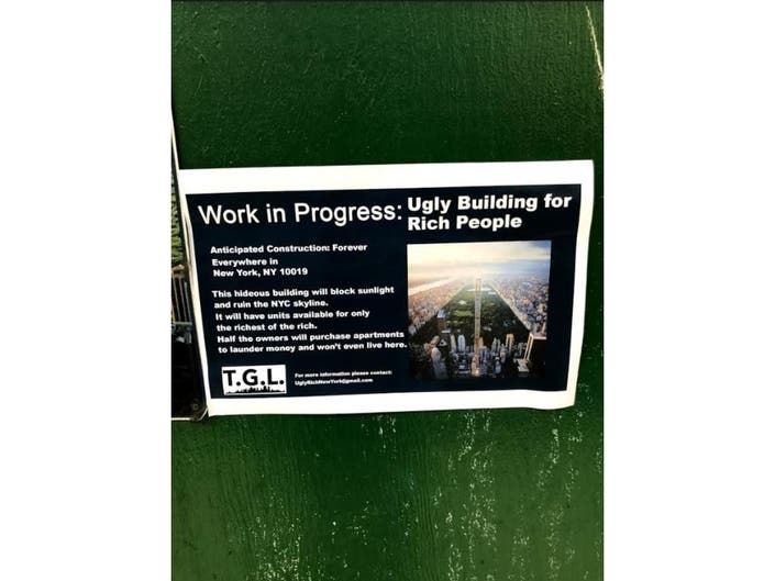 'Ugly Building For Rich People' Posters Pop Up In Manhattan | Midtown ...