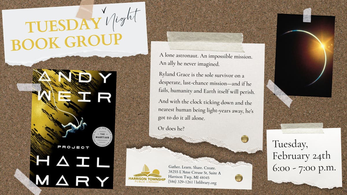 Feb 24 | Tuesday Night Book Group | Clinton Township, MI Patch