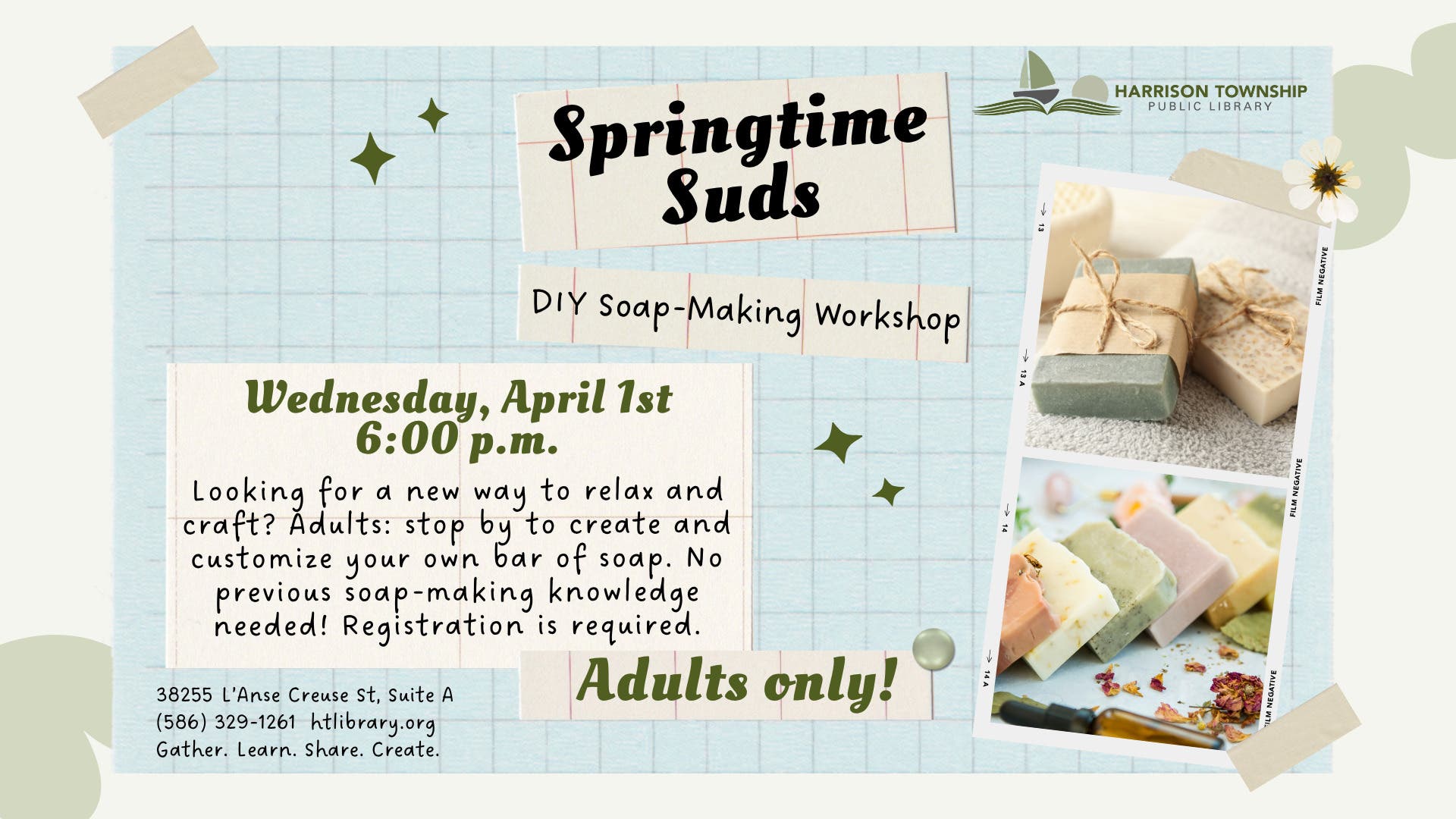 Apr 1 | Springtime Suds (Adult DIY Soap-Making) | Clinton Township, MI ...