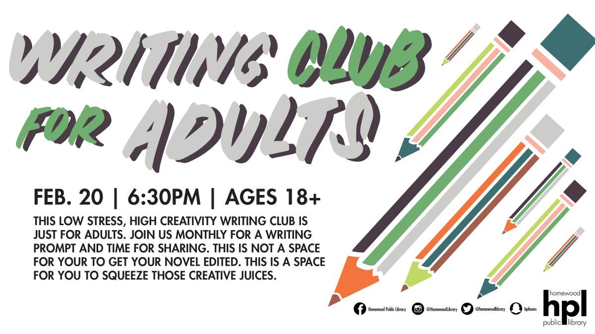 Feb 20 Writing Club For Adults Homewood IL Patch Feb 20 Writing Club For Adults Homewood IL Patch