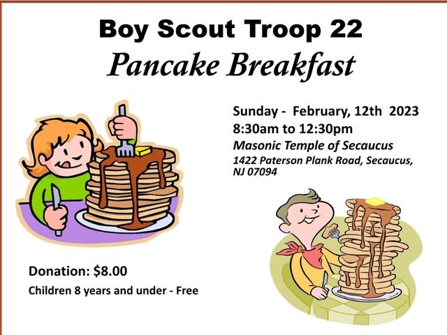 Secaucus Boy Scout Pancake Breakfast This Sunday | Secaucus, NJ Patch