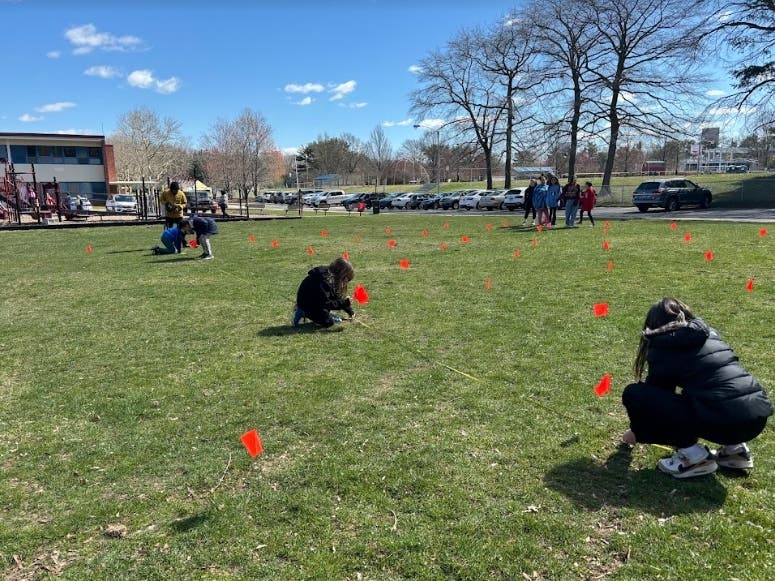 Lloyd Road School 4th, 5th Graders Create Husky On School Front Lawn ...