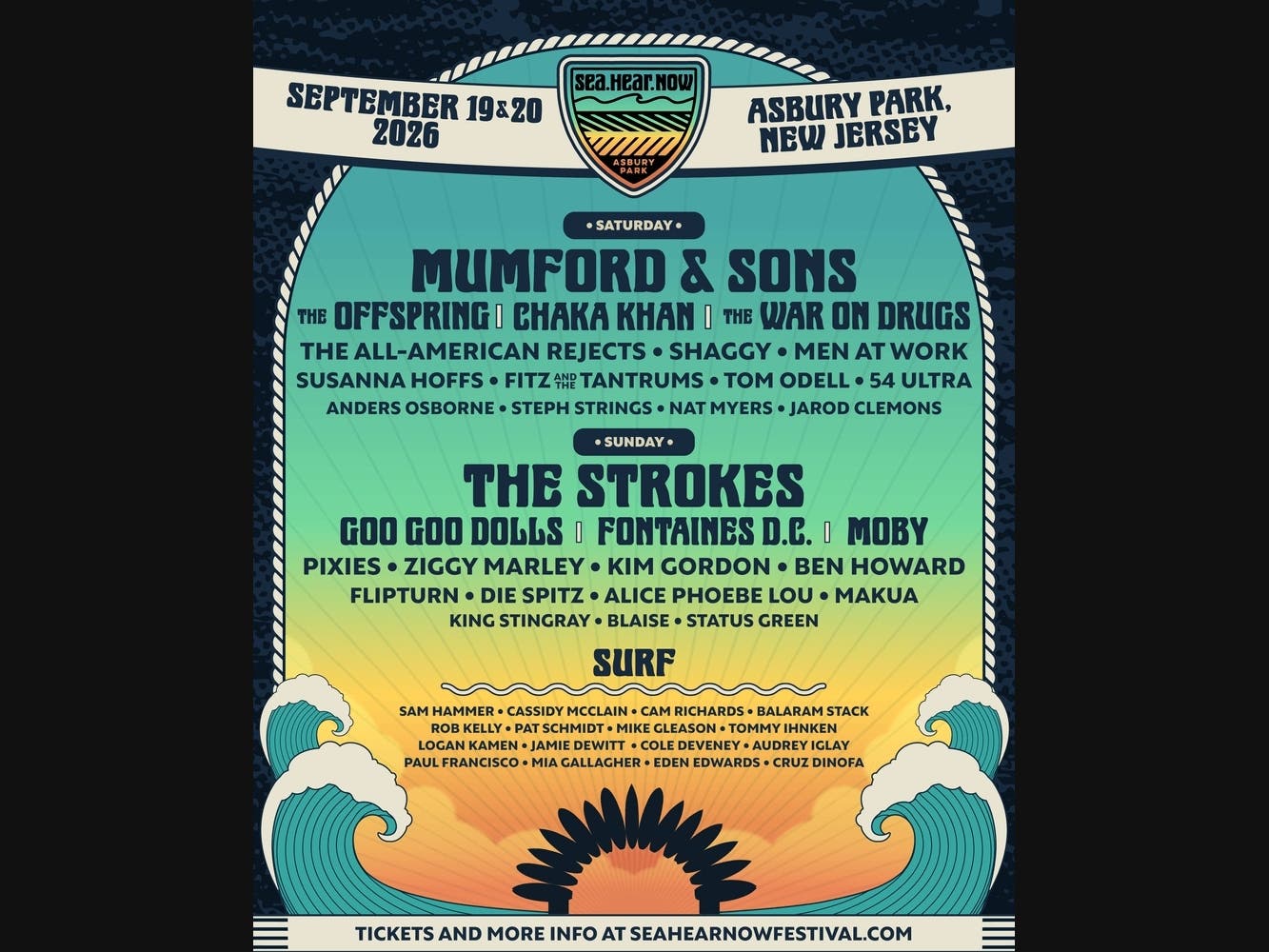 Moby, The Strokes Headline 2026 Sea.Hear.Now Music Festival In Asbury ...