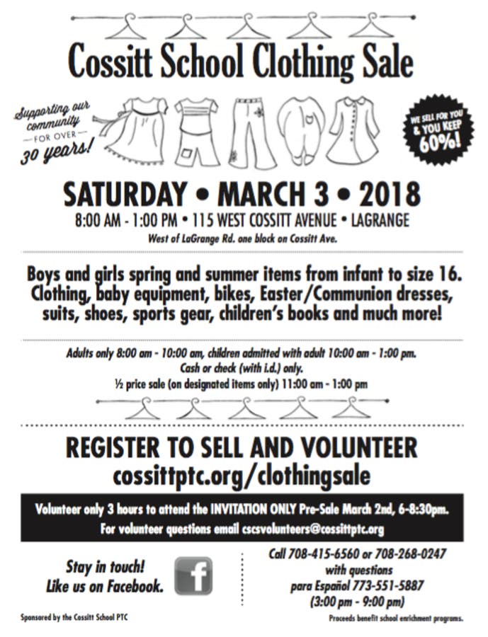 Cossitt School Clothing Sale Scheduled for March 3 | La Grange, IL Patch