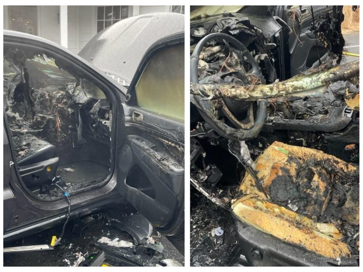 Firefighters Battle Car Fire Close To Westfield Home | Westfield, NJ Patch