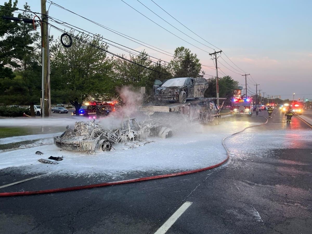 Car Carrier Erupts Into Flames On Route 28 In Bridgewater: Video ...