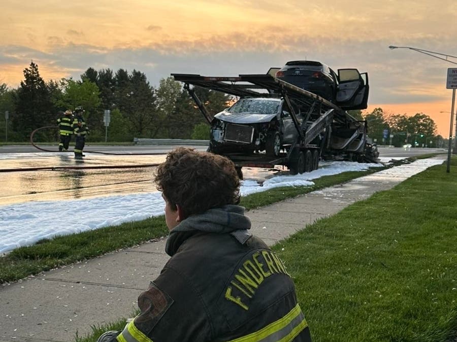 Car Carrier Erupts Into Flames On Route 28 In Bridgewater: Video ...