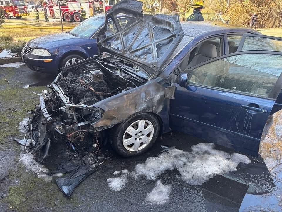 Firefighters Battle Car Fire Near Westfield Home | Westfield, NJ Patch