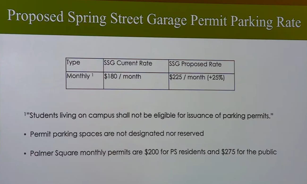 Princeton Weighs Parking Rate Changes, Higher Spring Street Garage ...