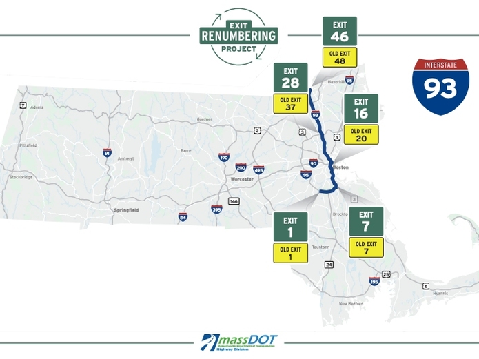 Most Highway Exit Numbers Are Changing Starting Next Month | Boston, MA ...