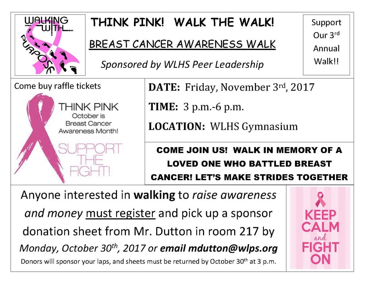 Windsor Locks High School Peer Leadership - Breast Cancer Awareness ...