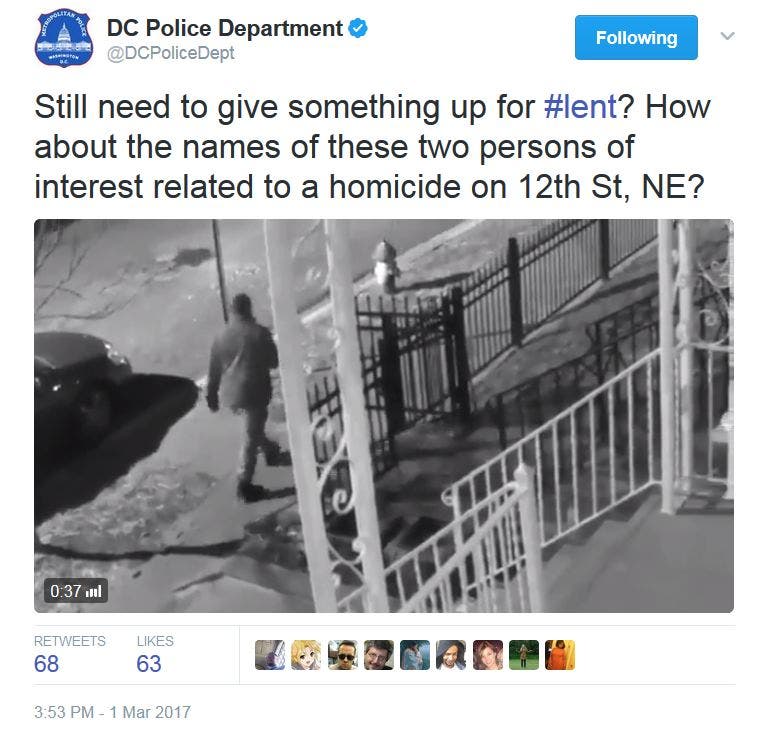DC Police Make Lent Joke on Twitter About Homicide Case, Earn Backlash ...
