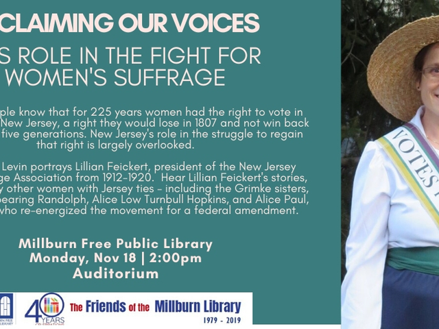 NJ's Role In The Fight For Women's Suffrage At Millburn Library ...