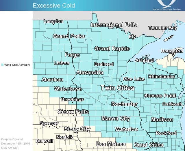 Dangerously Cold: Wind Chill Advisory Issued for Minnesota | Southwest ...