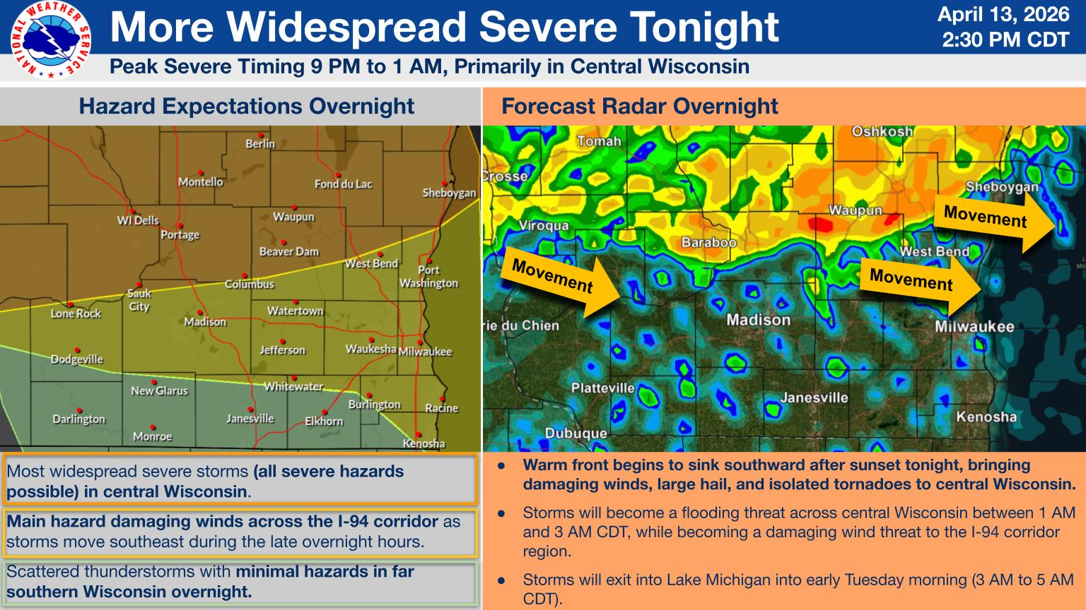 Severe Storms Target Milwaukee Area Tonight With Hail, Winds ...