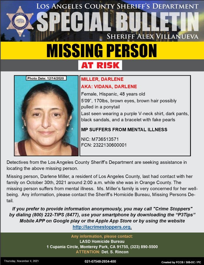 Have You Seen Darlene? Missing Woman, Last Seen In Orange County ...