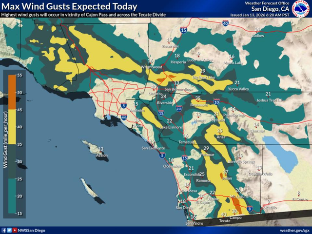 Blustery Sunny Weather Sticks Around Southwest RivCo: 7 Day Forecast ...