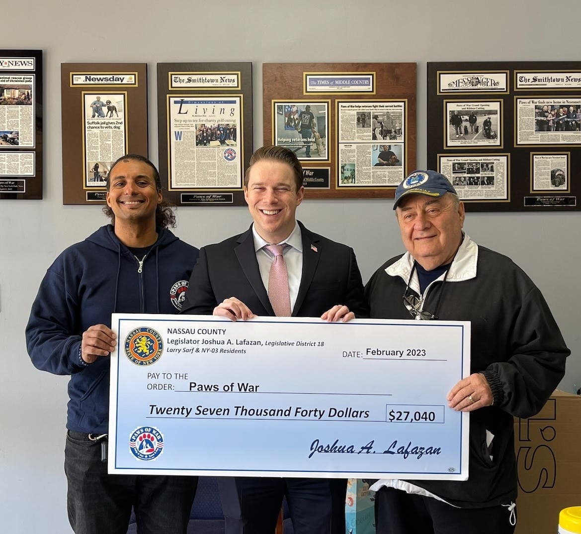 Nassau Legislator Lafazan Donates Thousands To LI Dog Charity | Syosset ...