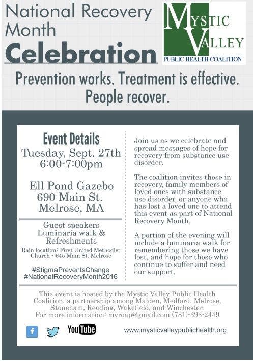 Mystic Valley Public Health Coalition Holding National Recovery Month ...