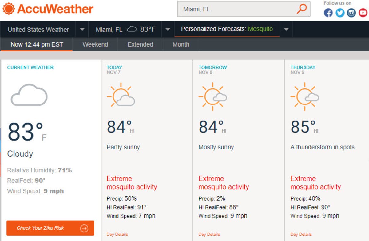 AccuWeather Adds Zika Risk To Forecast | Miami, FL Patch