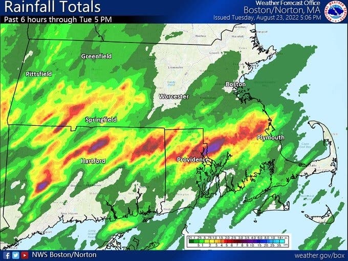 One MA Town Got 7 Inches Of Rain In 3 Hours: Weather Service ...