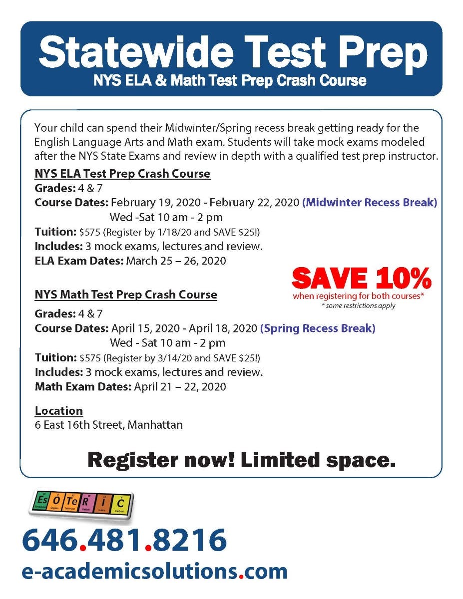 Feb 19 NYS ELA Test Prep Crash Course Midwinter Recess Break Park Feb 19 NYS ELA Test Prep Crash Course Midwinter Recess Break Park