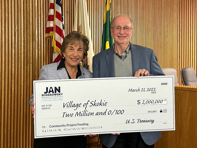 Schakowsky Presents $2 Million 'Check' For Skokie Lead Service Lines ...