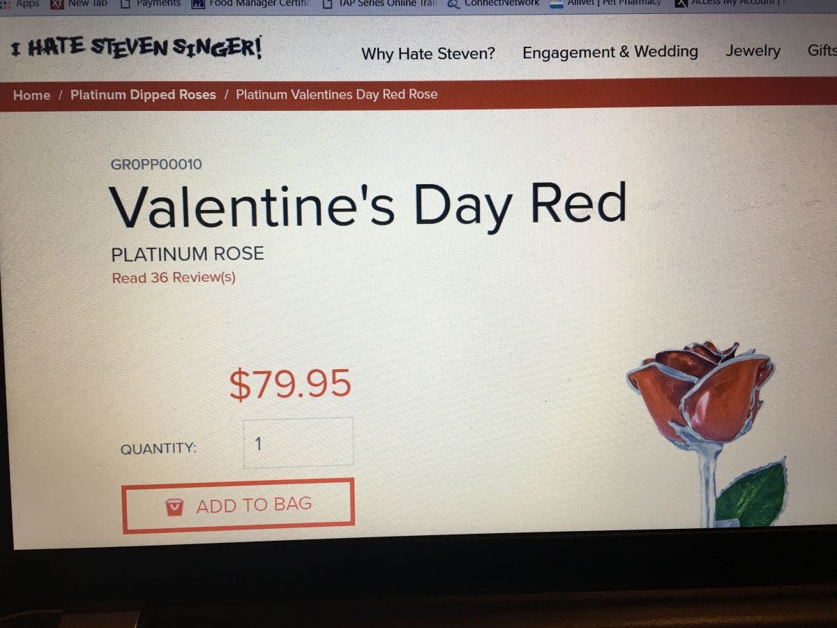 Steven Singer Platinum Dipped Red Rose | Bensalem, PA Patch