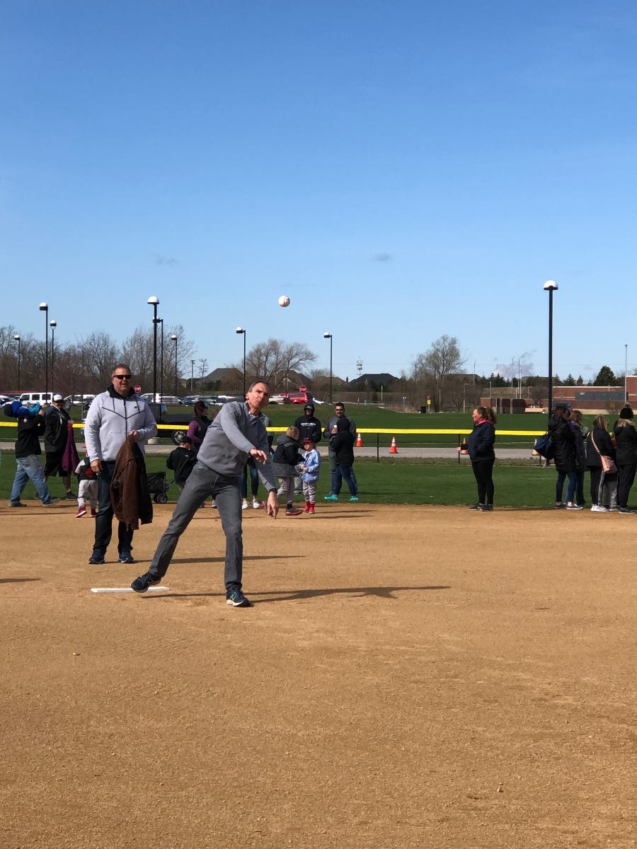 Rep. Lipinski Throws First Pitch For Lemont Baseball Opening Day ...
