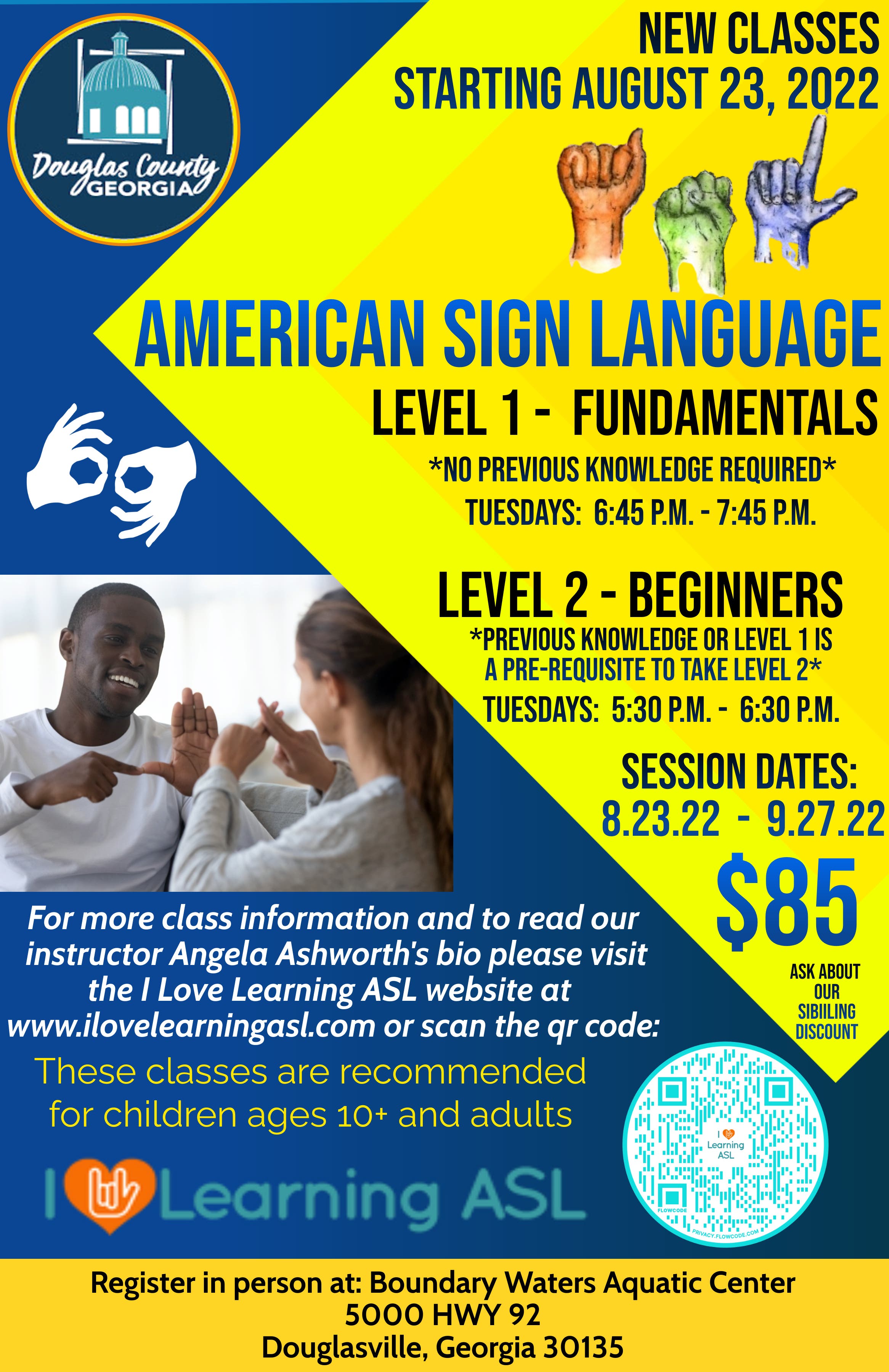 Aug 23 American Sign Language Fundamentals Class Douglasville GA Aug 23 American Sign Language Fundamentals Class Douglasville GA