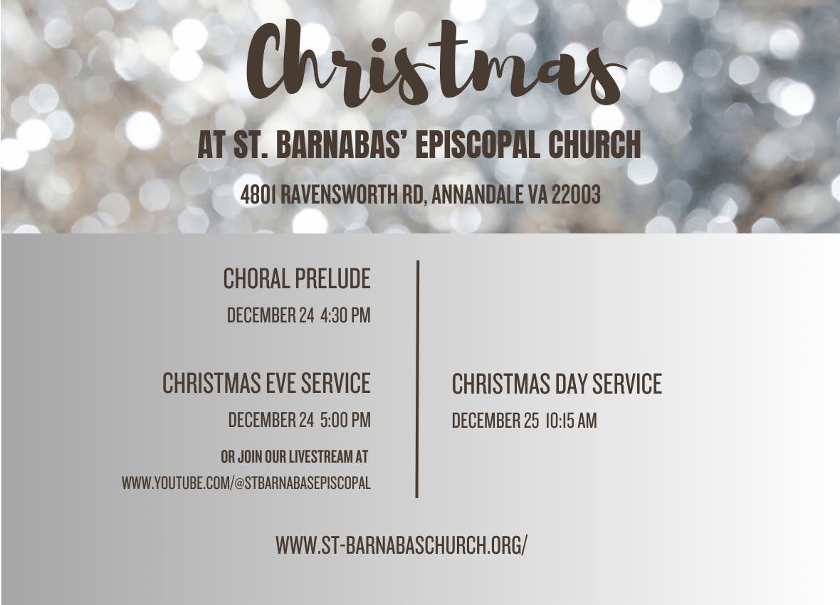 Dec 24 | Christmas Services at St. Barnabas' Episcopal Church ...