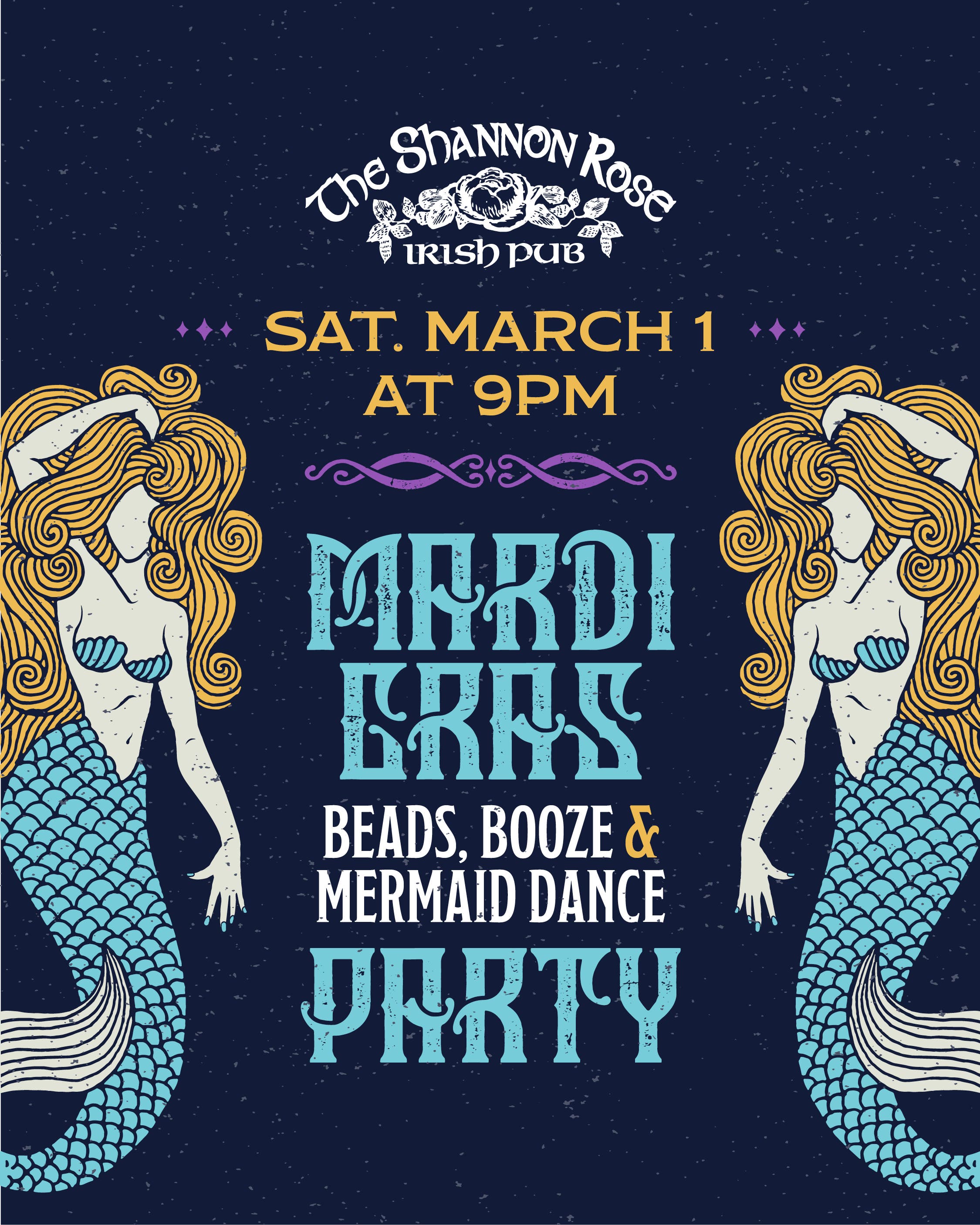 Mar 1 | Mardi Gras Mermaid Dance Party at The Shannon Rose | Ramsey, NJ ...
