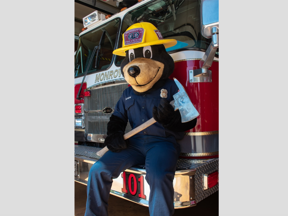 Samson The Bear Named New Mascot For Monrovia Fire & Rescue | Monrovia ...