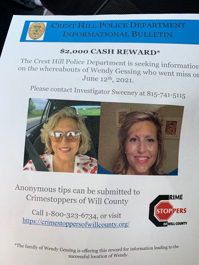 Another Wendy Gessing Missing Person Search Underway Near Joliet ...