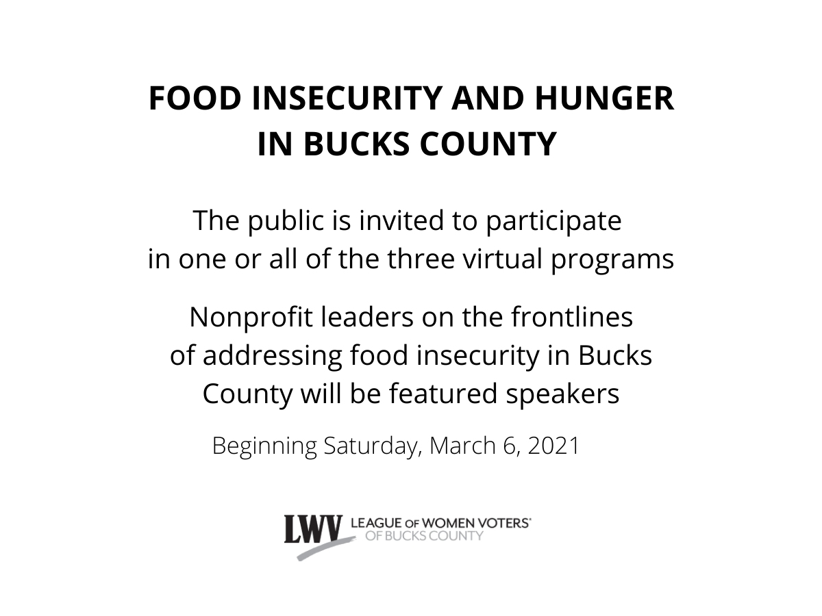 Food Insecurity & Hunger in Bucks County Series Kick Off | Doylestown ...
