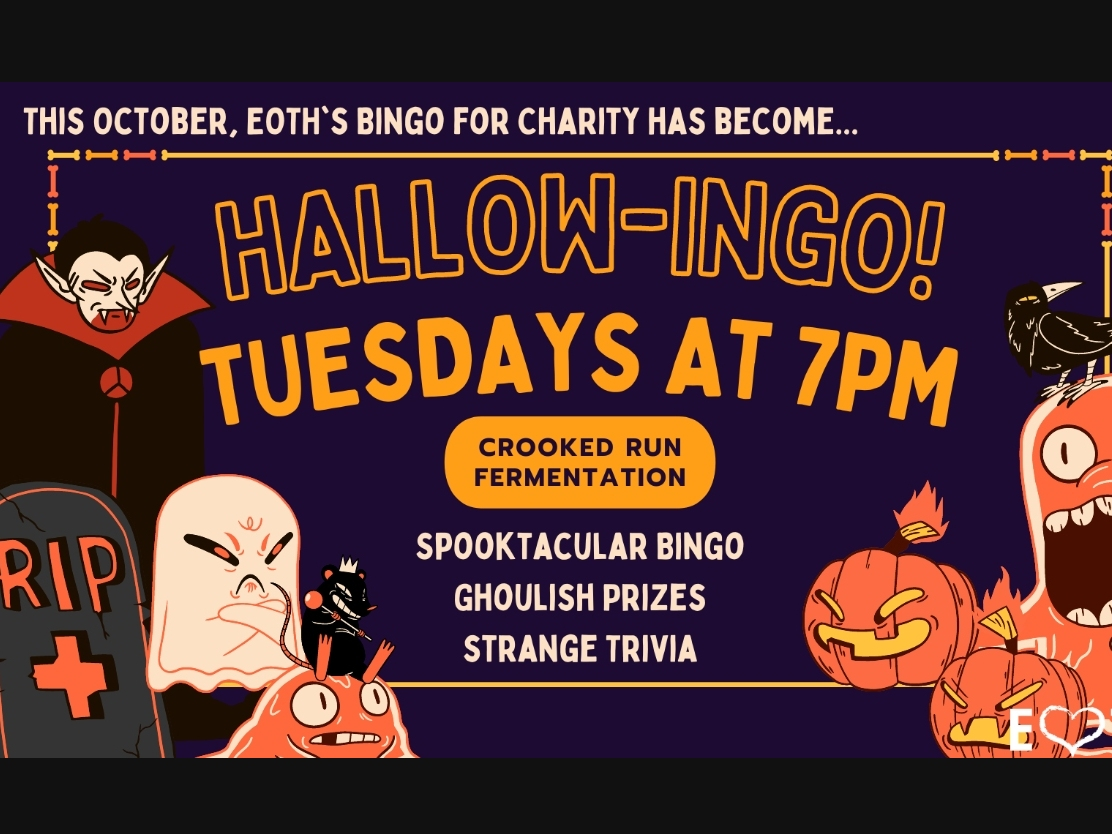 Bingo For Charity at Crooked Run Fermentation Oct. 12th and 26th ...